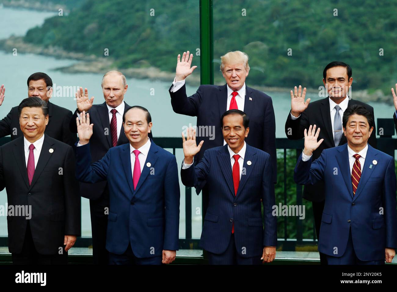 Leaders pose during the family photo session at the APEC Summit in ...