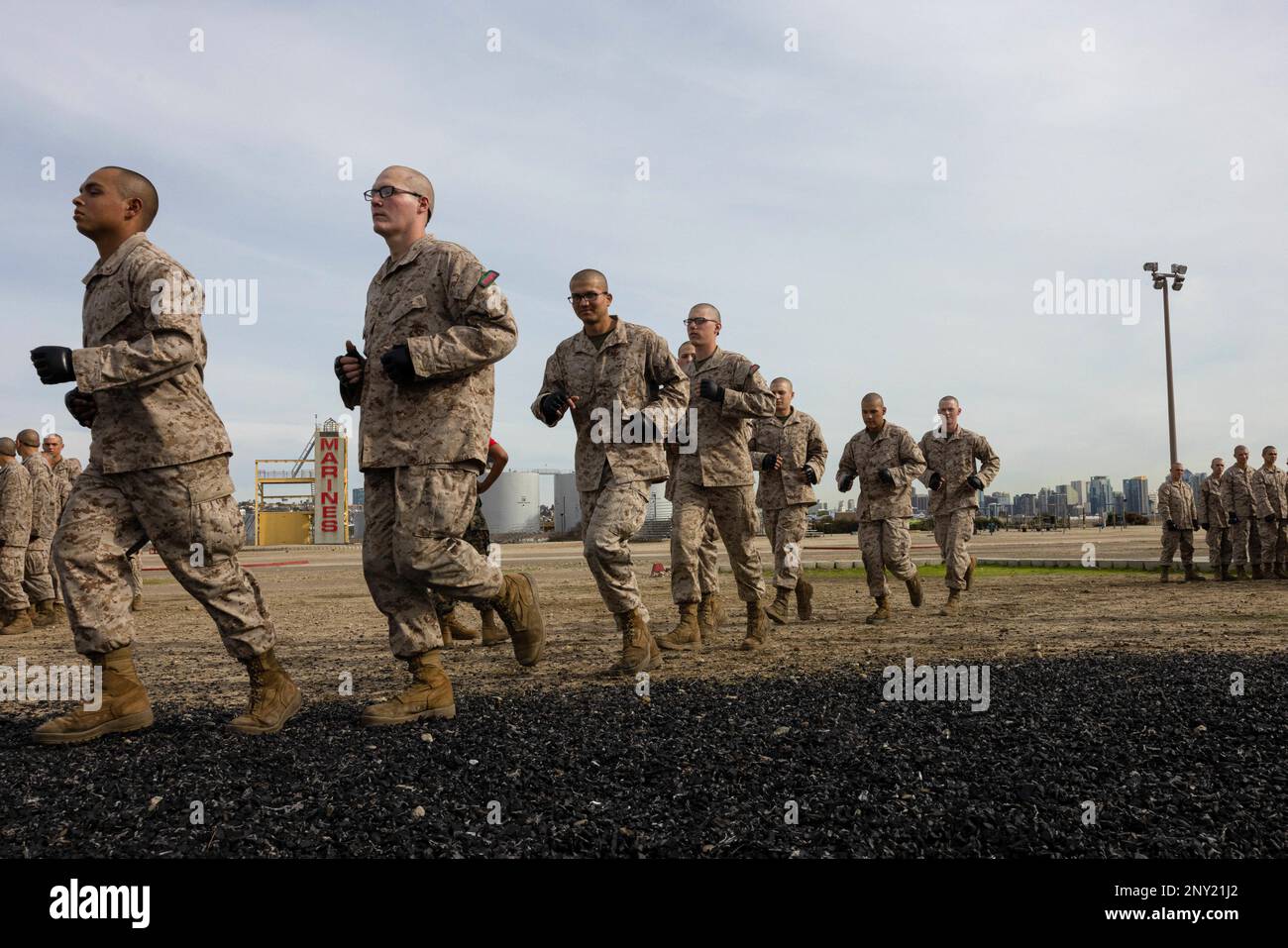U.S. Marine Corps recruits with Delta Company, 1st Recruit Training ...