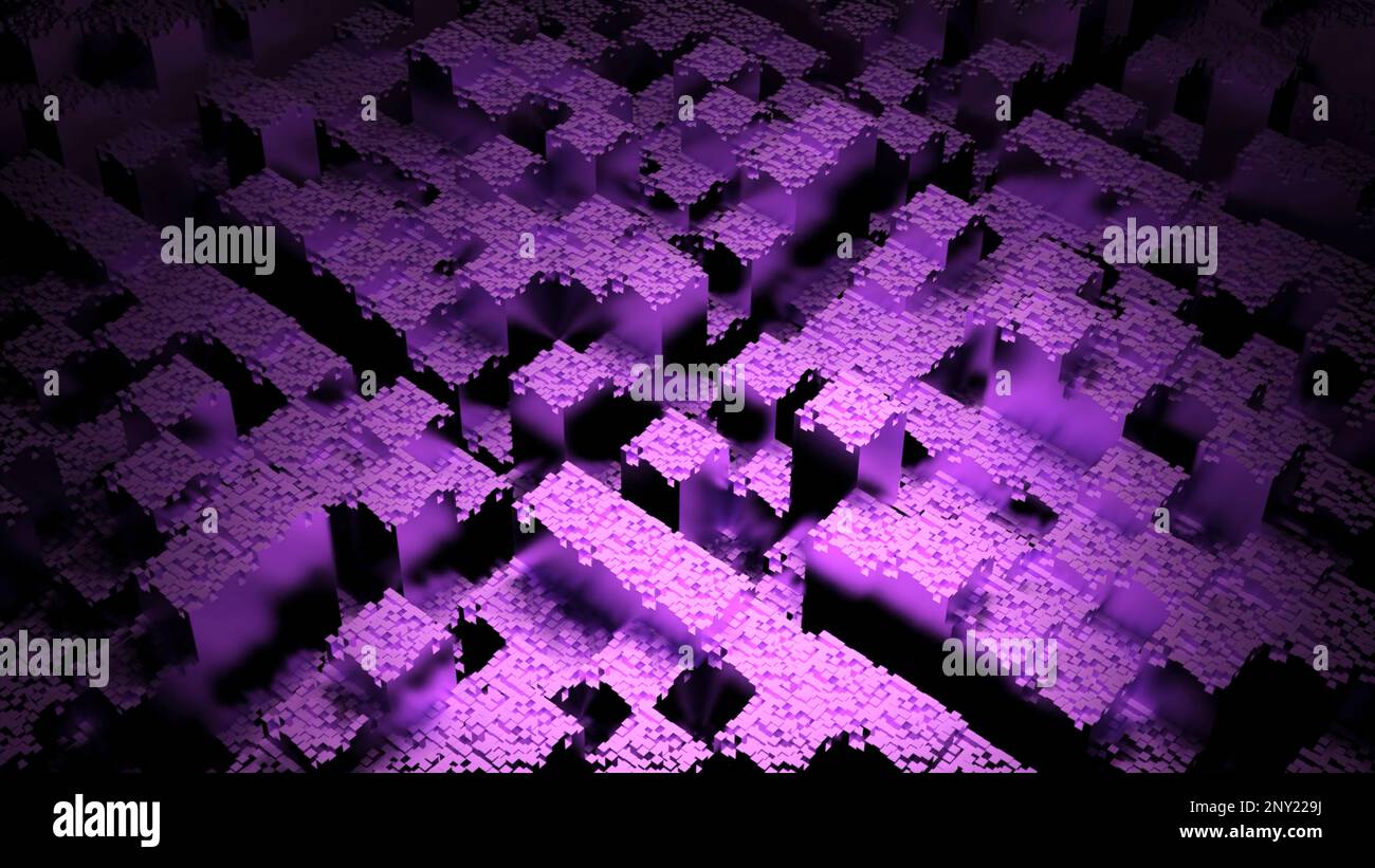 Background with moving stream of 3d squares. Design. Surfaces with ...