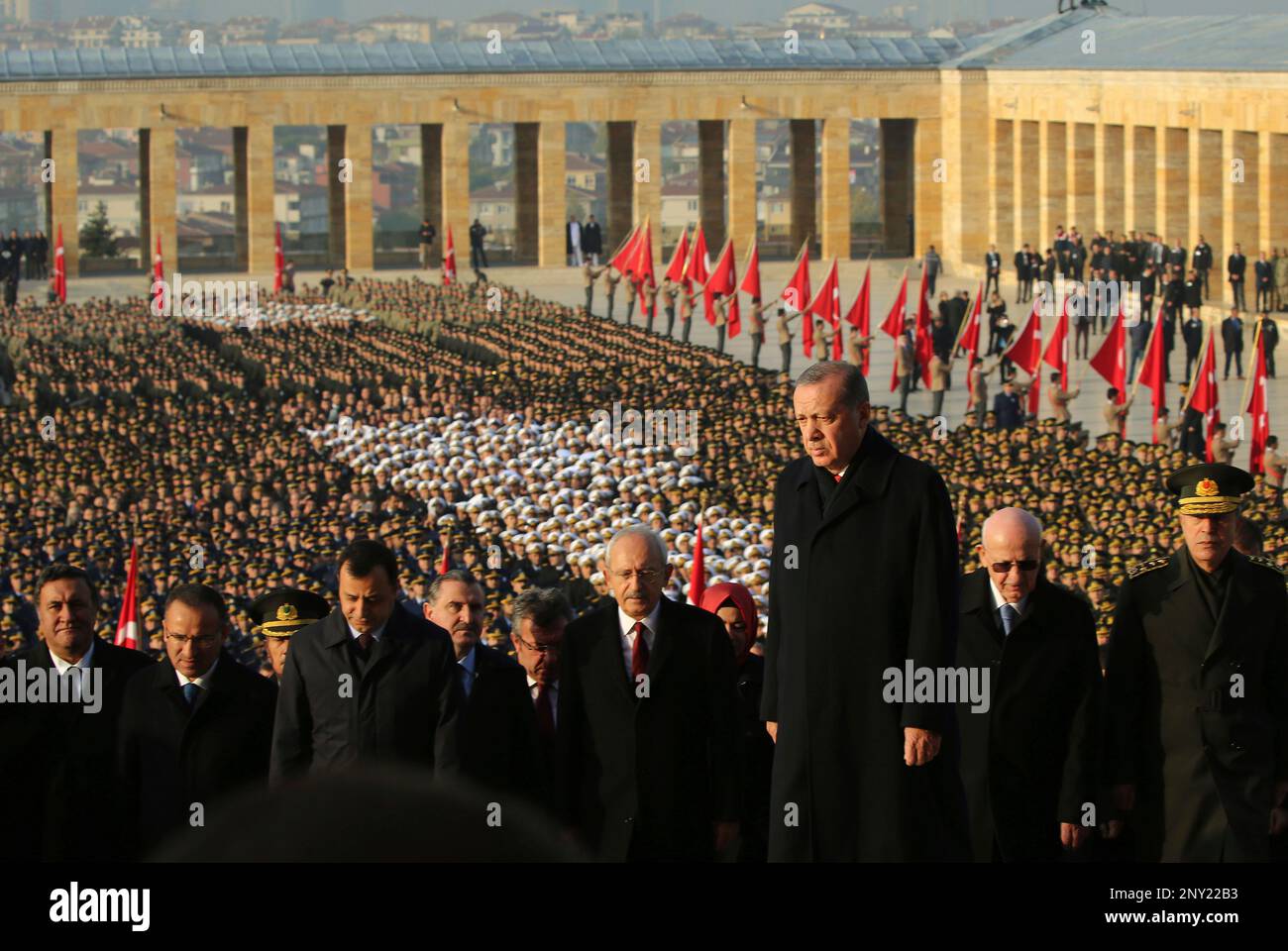 Turkey's President Recep Tayyip Erdogan visits the mausoleum of the nation's founding father ...