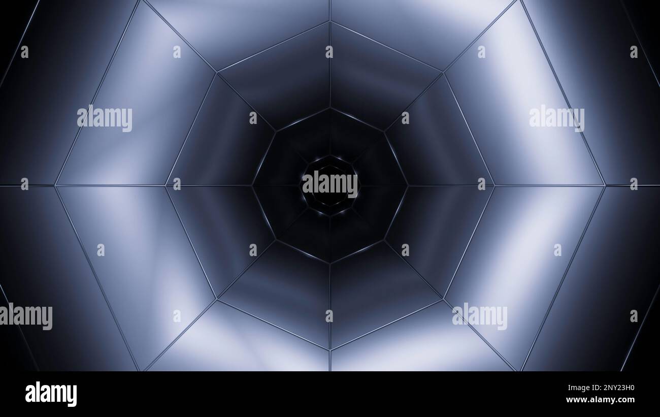 Illusion of moving tunnel with geometric lines. Design. Octagonal ...