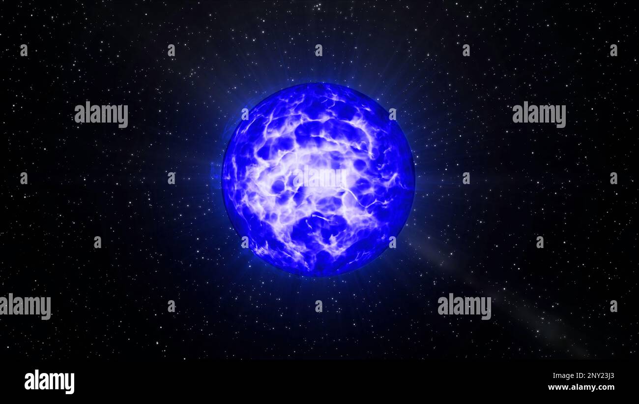 Yellow and purple magic ball in space. Motion.The brilliant chasing ...