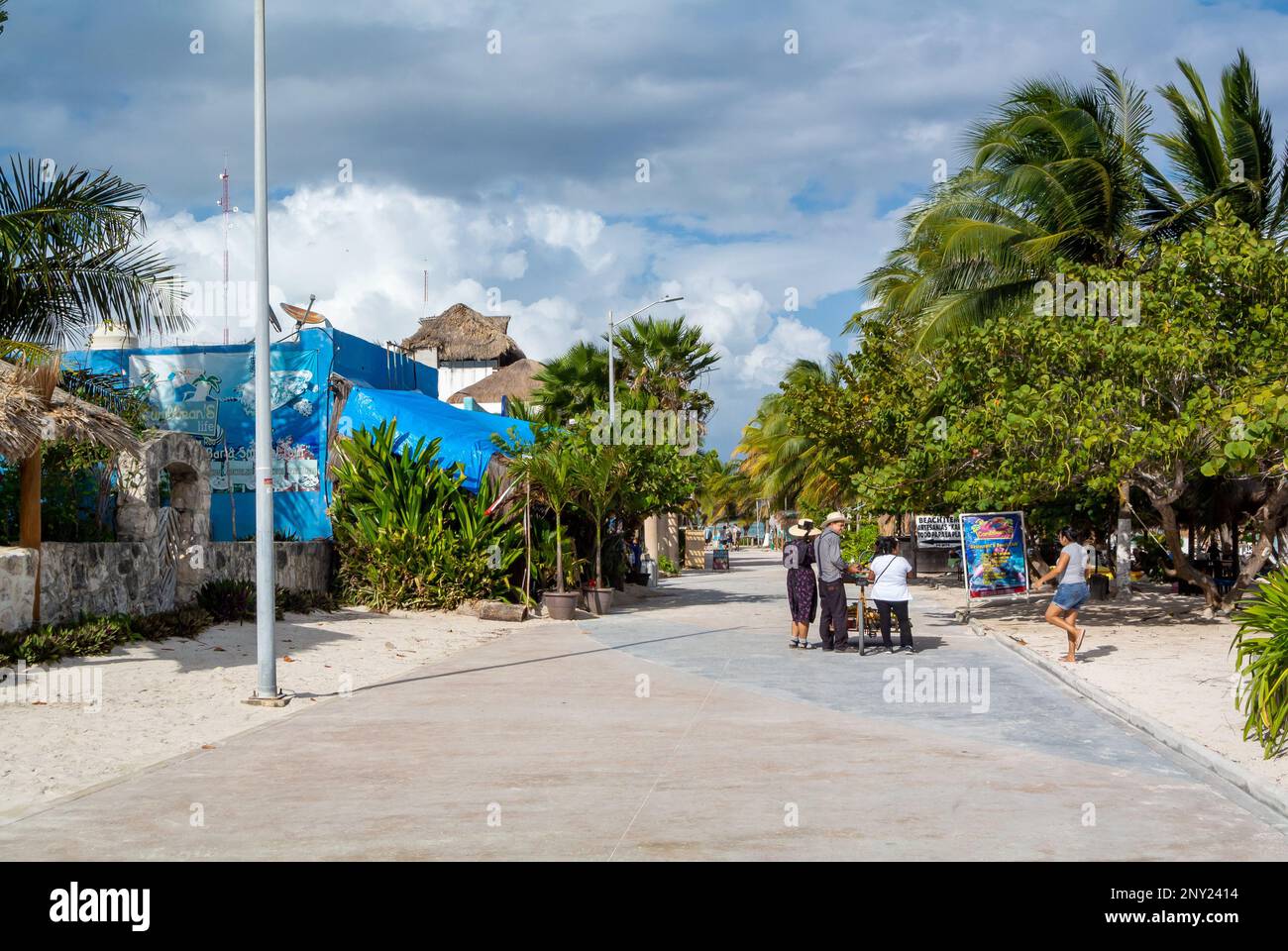 Mahahual, Quintana Roo, Mexico, A cityscape of downtown in Mahahual ...