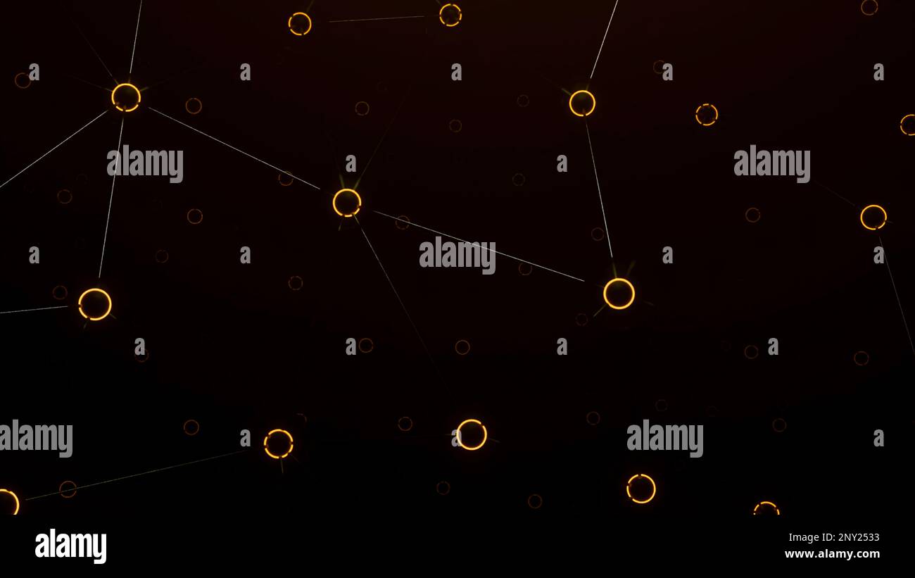 Green and orange dark background. Design.Connected highlighting circles ...