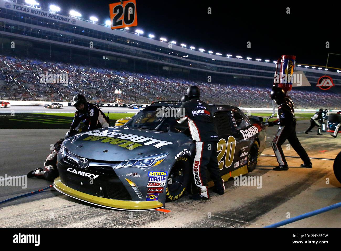 Erik Jones, GameStop Call of Duty WWII Toyota Camry makes a pit stop ...