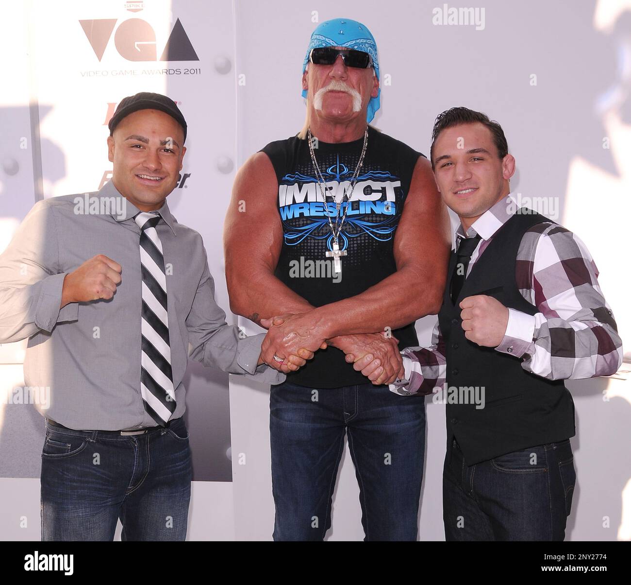 Eddie Alvarez, Hulk Hogan, and Michael Chandler at Spike TV's "Video ...