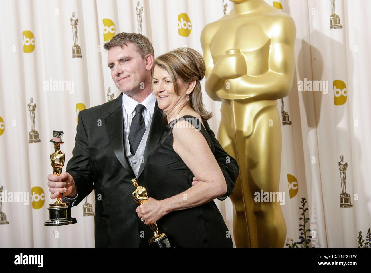 Production designer Robert Stromberg (L) and set decorator Karen O'Hara ...