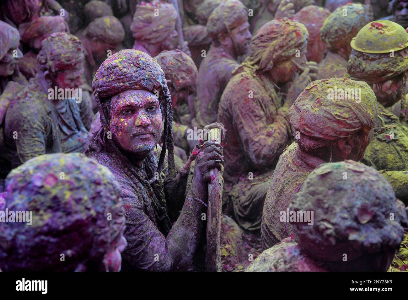 Mathura, India. 01st Mar, 2023. Hindu devotees seen singing Cultural ...