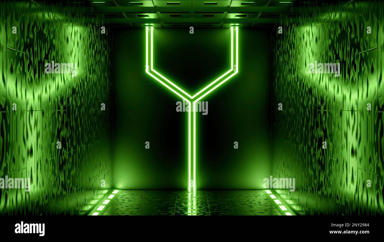 Closing bright room. Design.Green and purple room with bright white ...