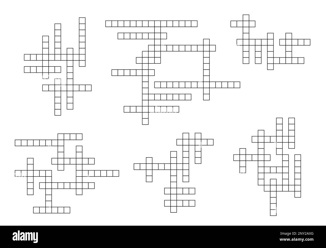 Crossword Game Grid Vector Puzzle Constructor With Empty Squares Isolated Vector Abstract