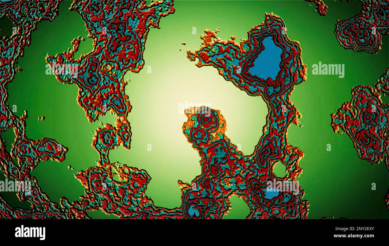 Abstract visualization of microorganisms under microscope. Motion ...