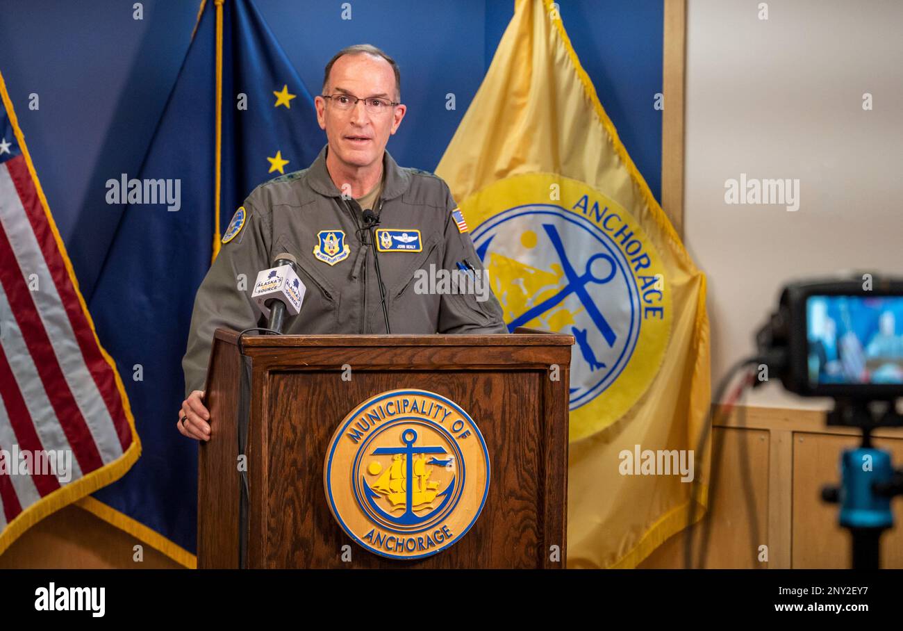 Air Force Reserve Commander Lt. Gen. John Healy spoke with the media ...