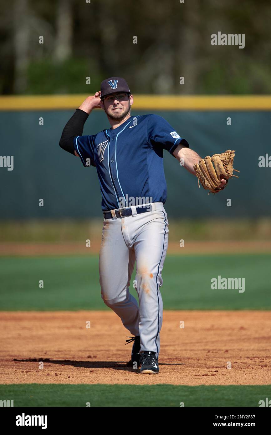 Villanova Wildcats third baseman Kevin Jewitt (28) during a game ...