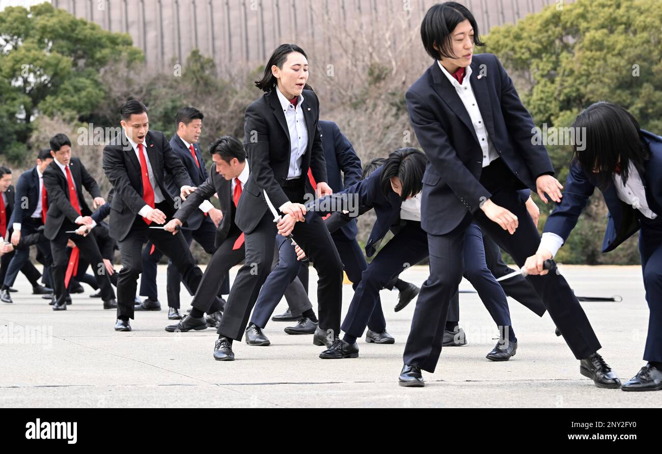 Security guards practice using the protective boards is released by the ...