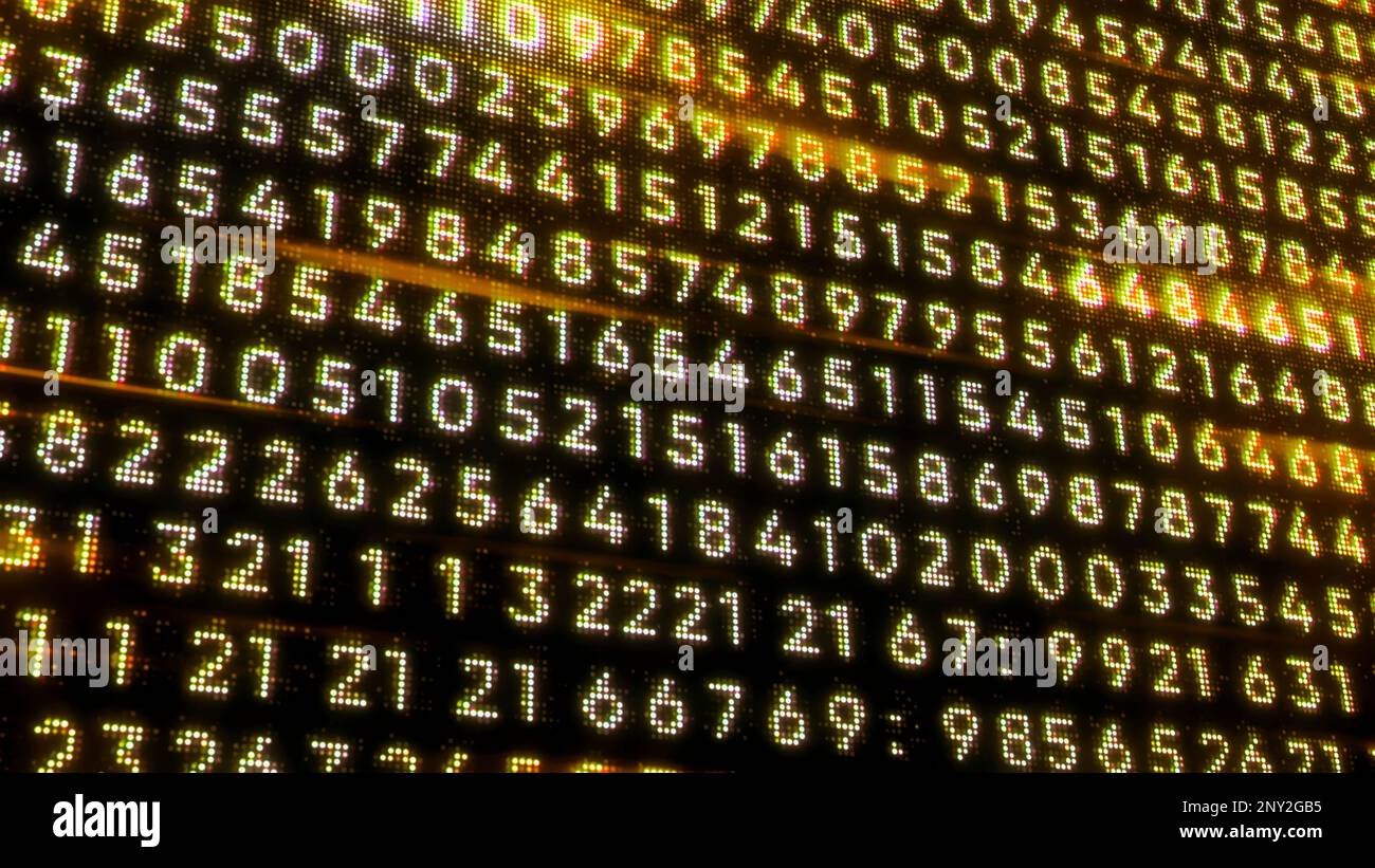 Code of changing numbers, concept of digital world and matrix effect ...