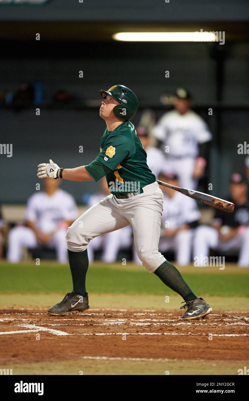 Siena Saints second baseman Jordan Bishop (4) at bat during a game ...