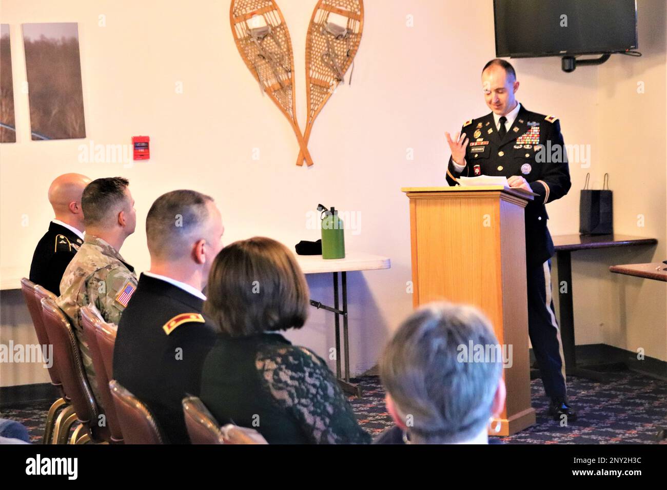 Fort McCoy Garrison Commander Col. Stephen Messenger talks with ...
