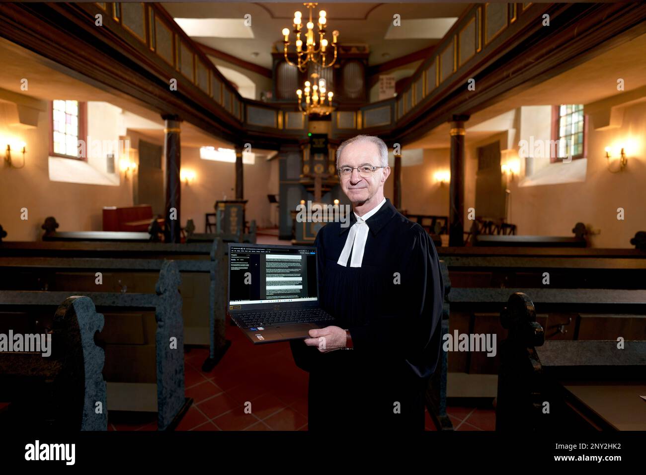 Wiesbaden, Germany. 24th Feb, 2023. Thomas Hartmann, pastor of the ...