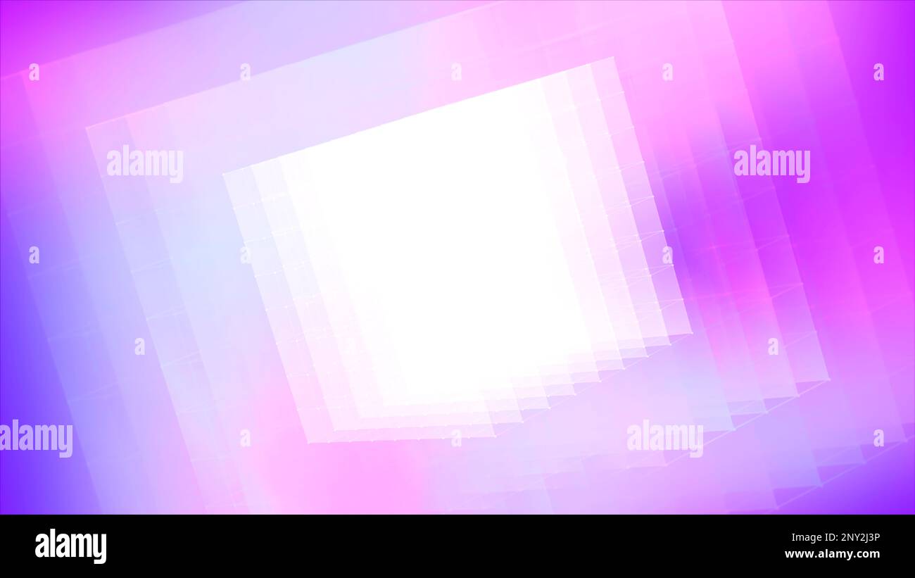 Flying in a square shaped fantasy tunnel. Motion. Blurred light pink ...