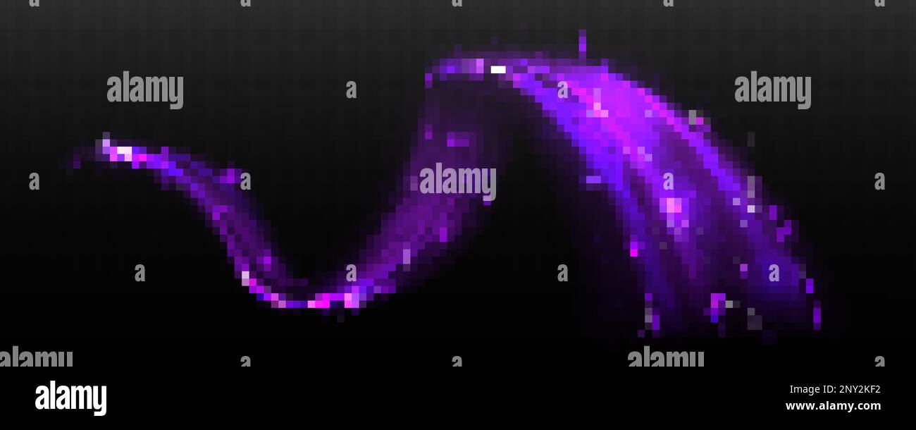 Magic light effect, purple air or wave wind flow with twinkle stars ...