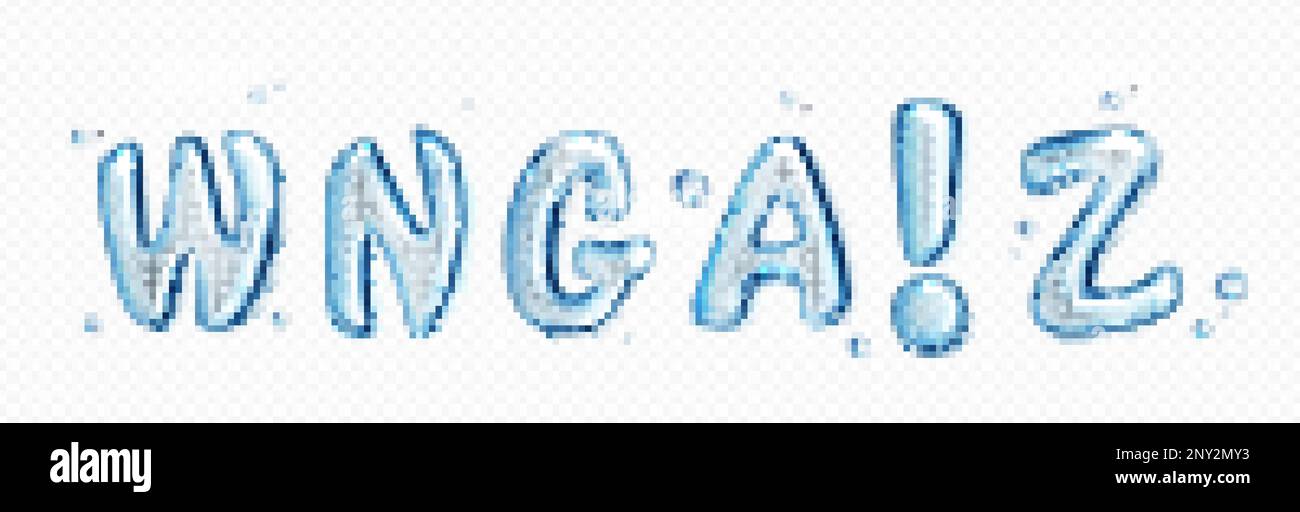 Water font letters png isolated on transparent background. Vector ...
