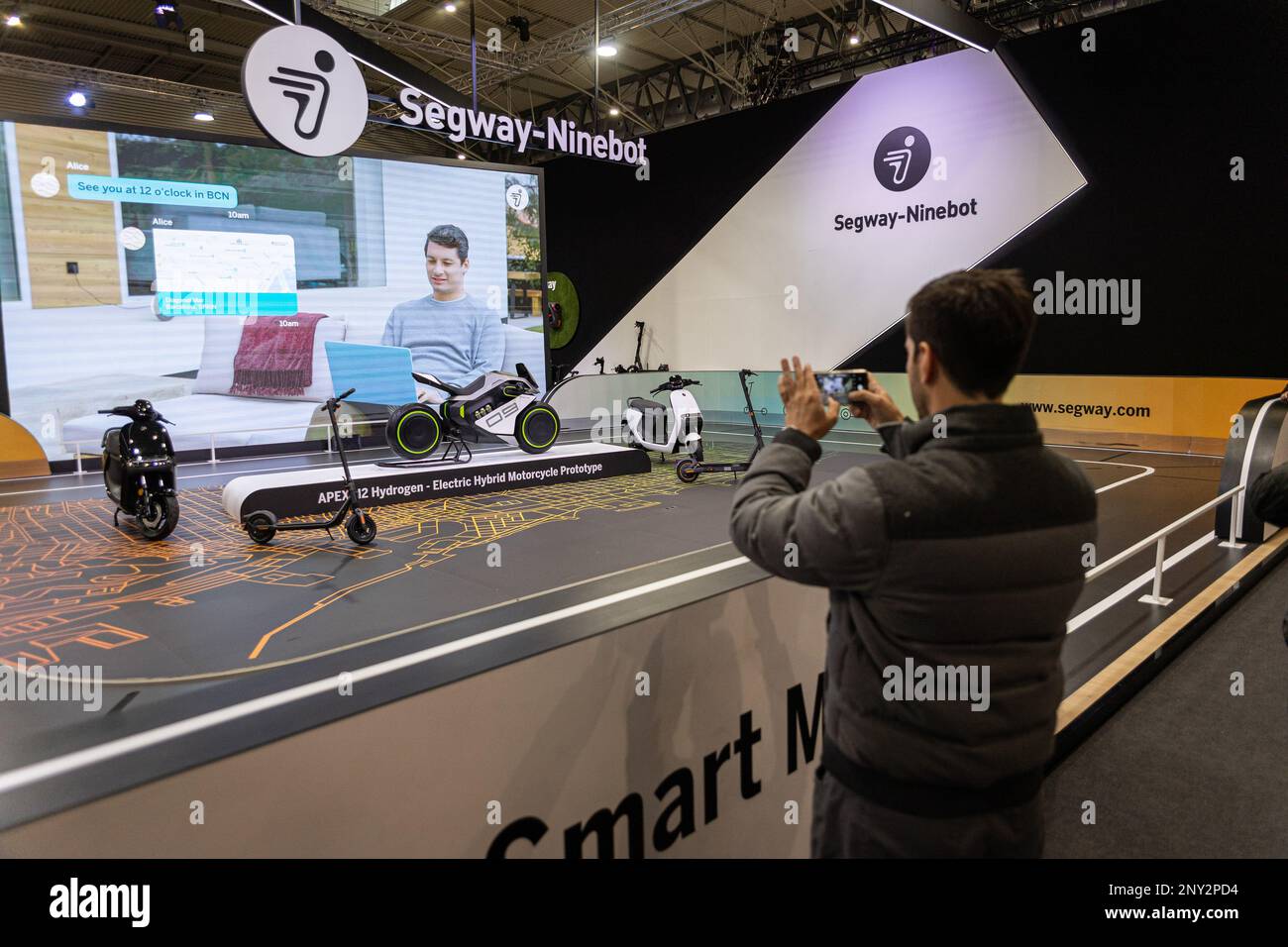 Barcelona, Spain. 01st Mar, 2023. A visitor of the Mobile World ...