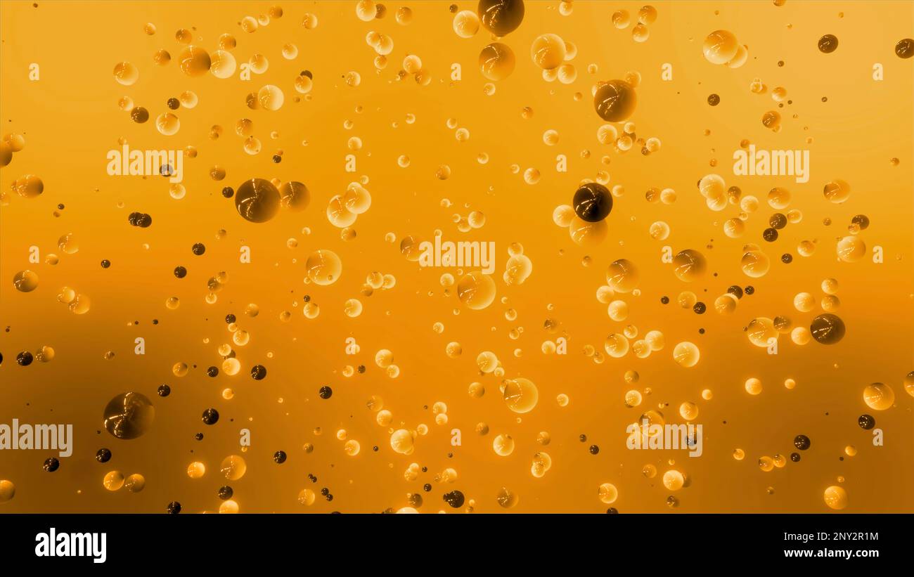 Abstract bubbles flowing chaotically on a colorful background. Motion ...