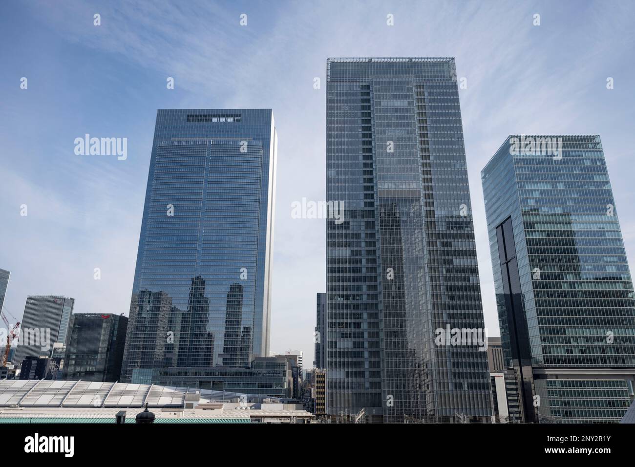 Tokyo, Japan. 6th Feb, 2023. The office buildings and new glass ...