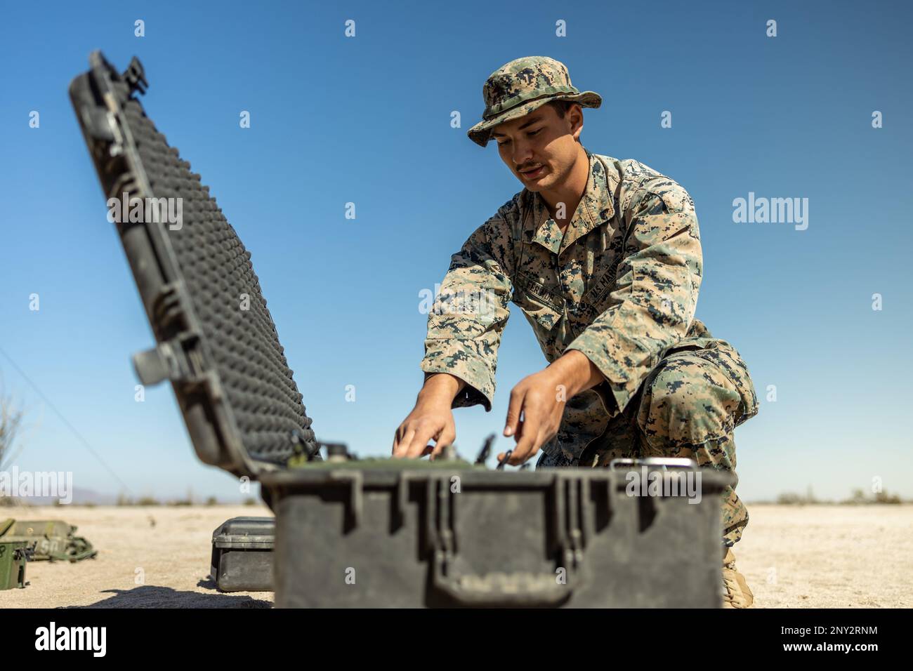U.S. Marine Corps Cpl. Jacob Ferinde, a radio operator with 3d Littoral ...