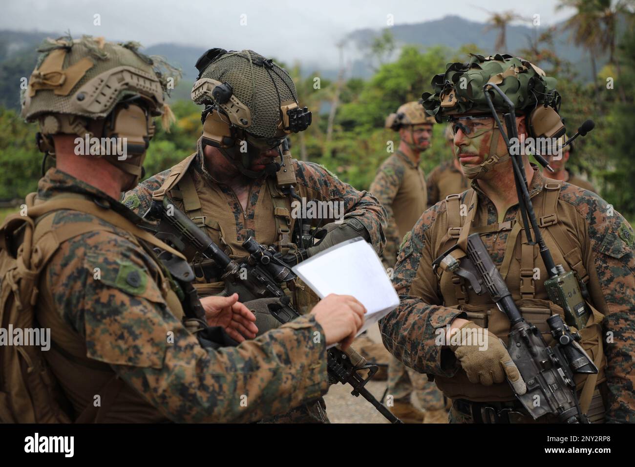 NAVAL BASE HERA, Timor-Leste (Feb. 13, 2023) – From left, U.S. Marine Corps Gunnery Sgt. Adam ...