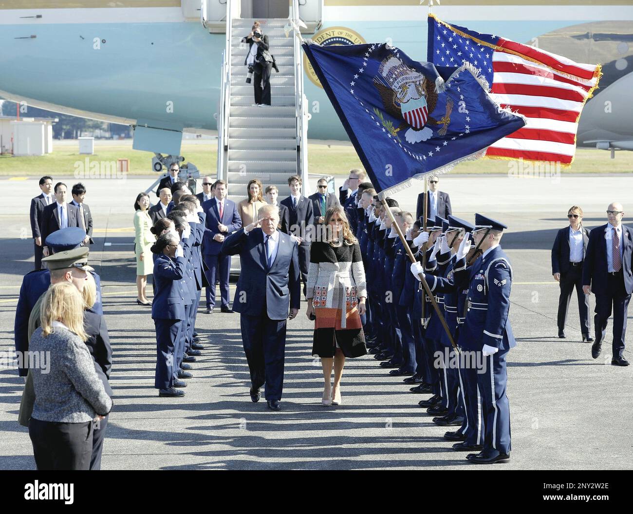 U.S. President Donald Trump (L) and his wife Ivanka arrive at the U.S ...