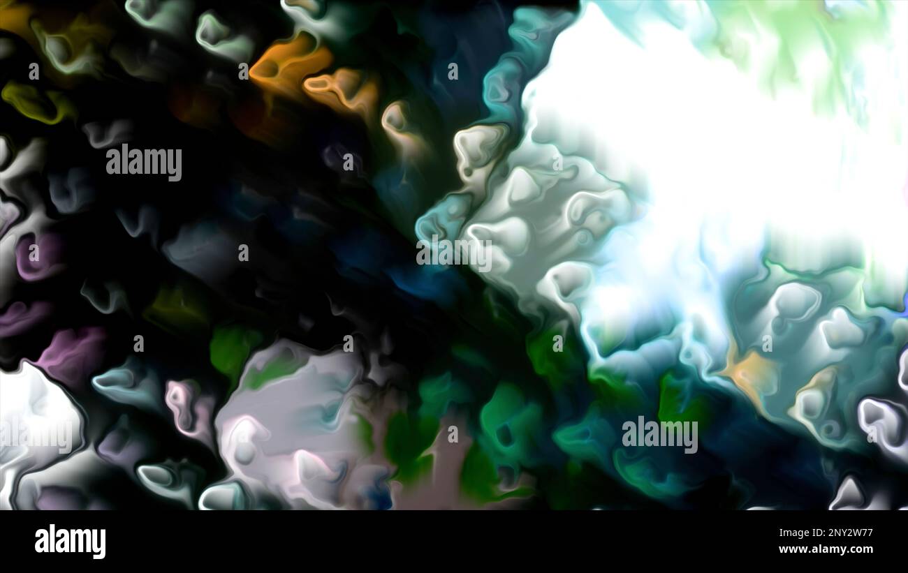 Abstract rows of moving liquid paint strokes. Motion. Rotating surface ...