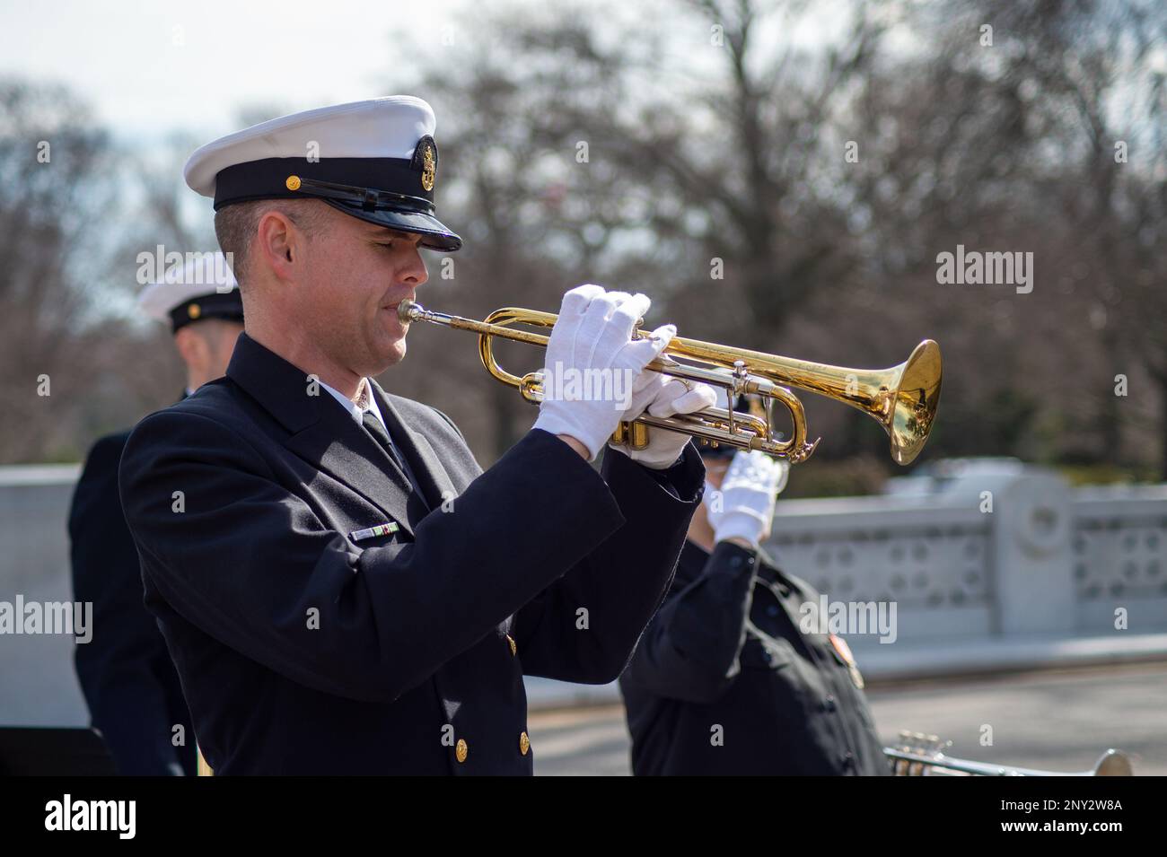 230215-N-FK318-1189 ARLINGTON, Va. (Feb. 15, 2023) A bugler from the U ...