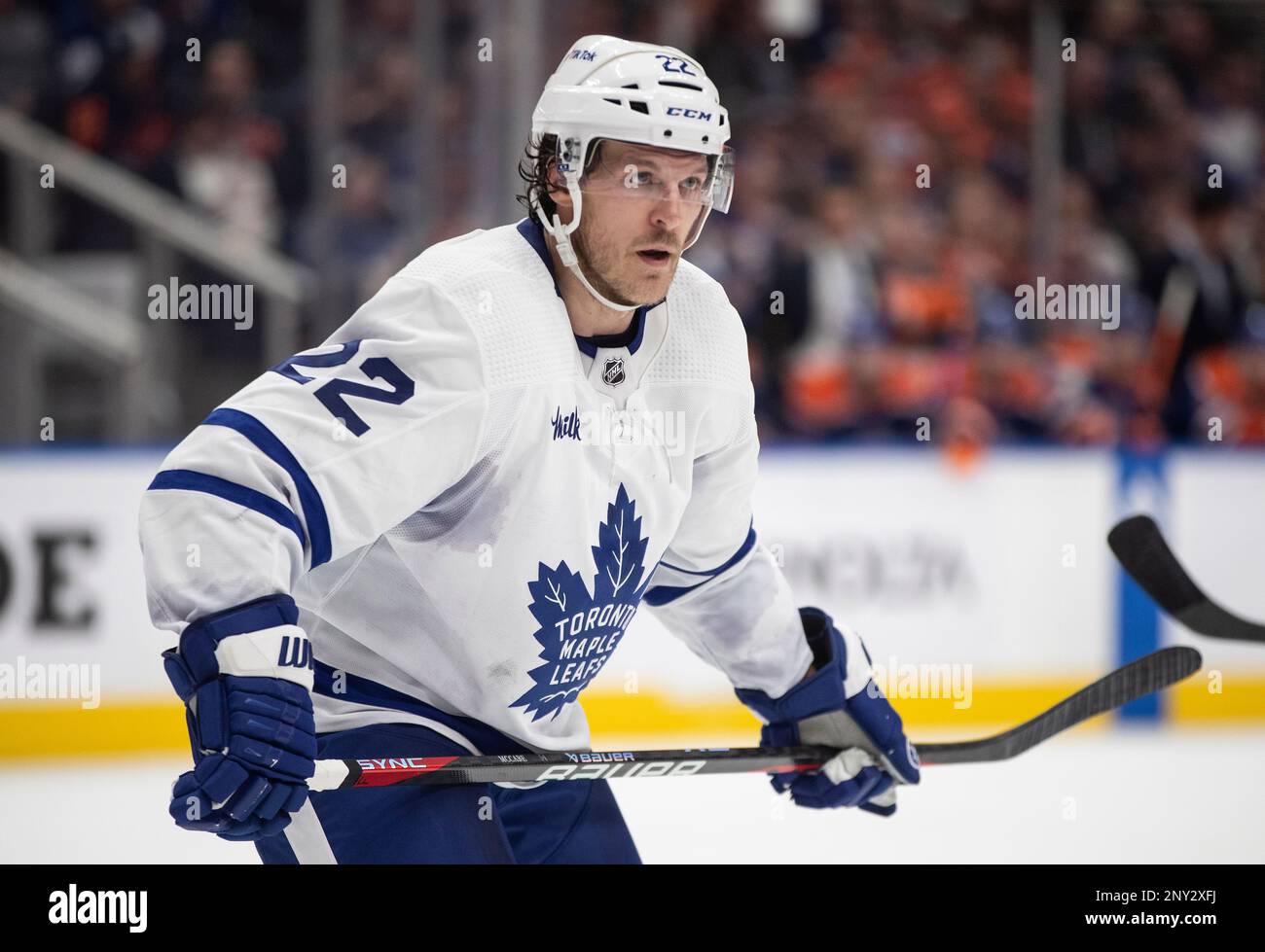 Toronto Maple Leafs' Jake McCabe plays against the Edmonton Oilers ...