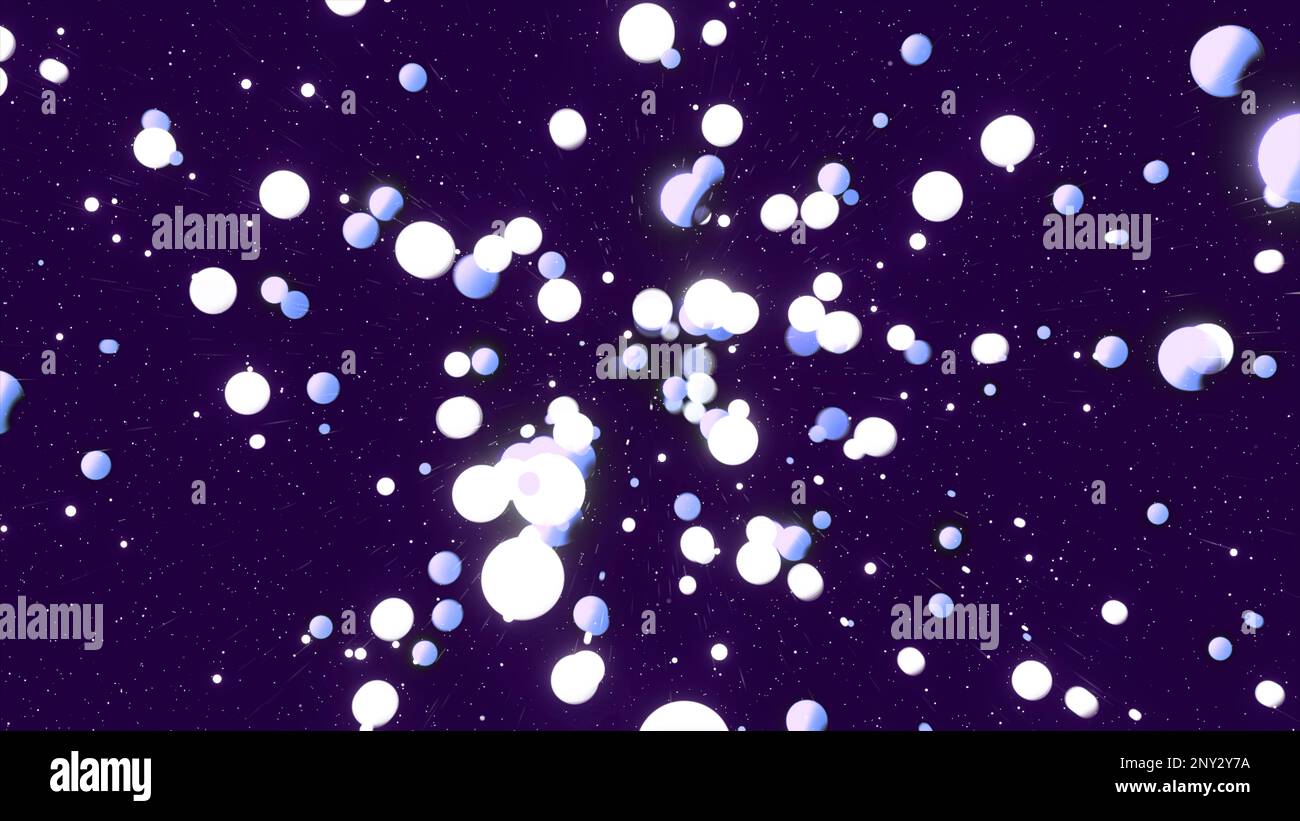 Abstract spreading confetti particles on a black background. Motion ...