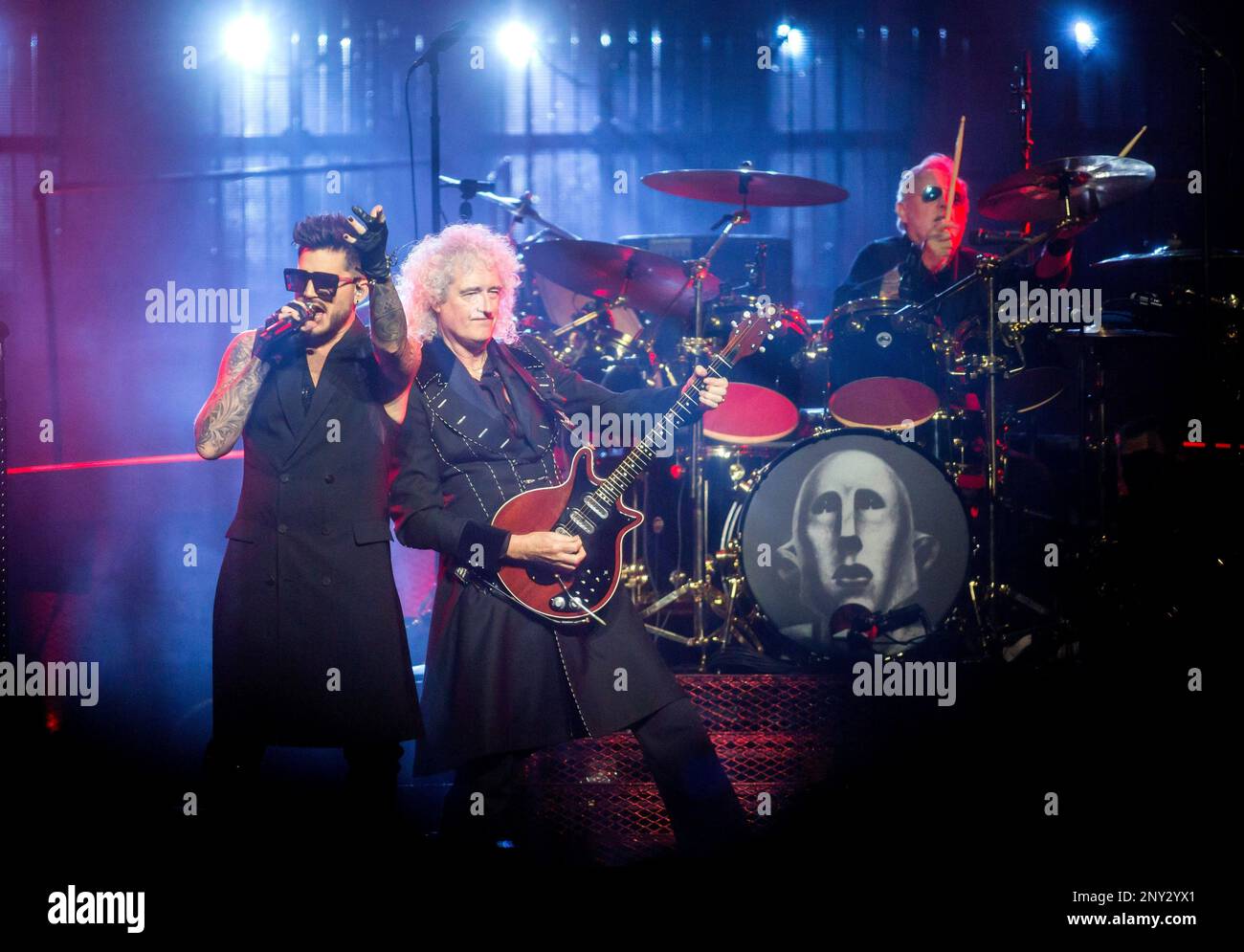 US singer Adam Lambert performs with British guitarist Brian May, 2nd ...