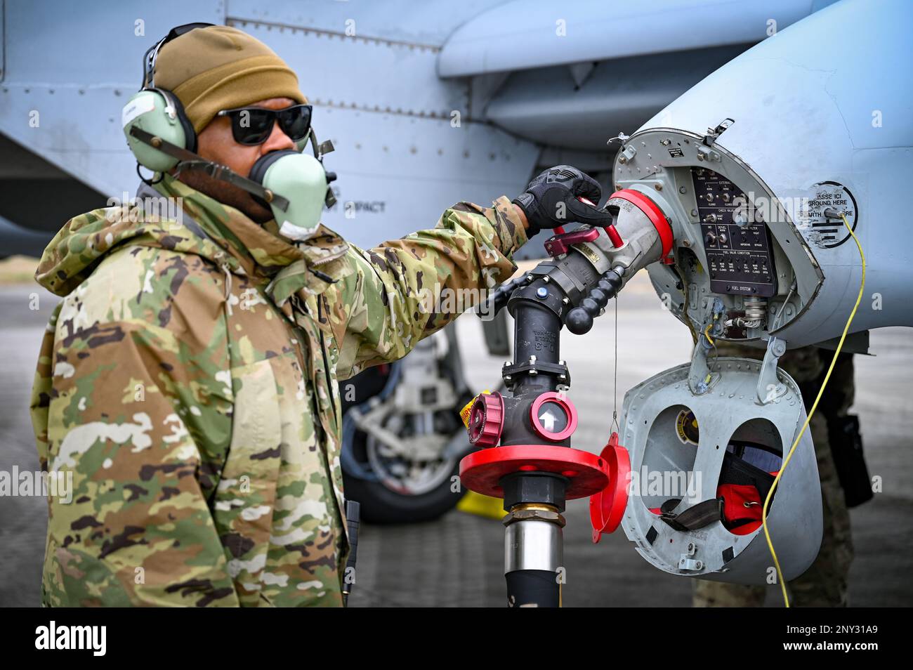 A U.S. Air Force crew chief from the 175th Maintenance Group, Maryland ...
