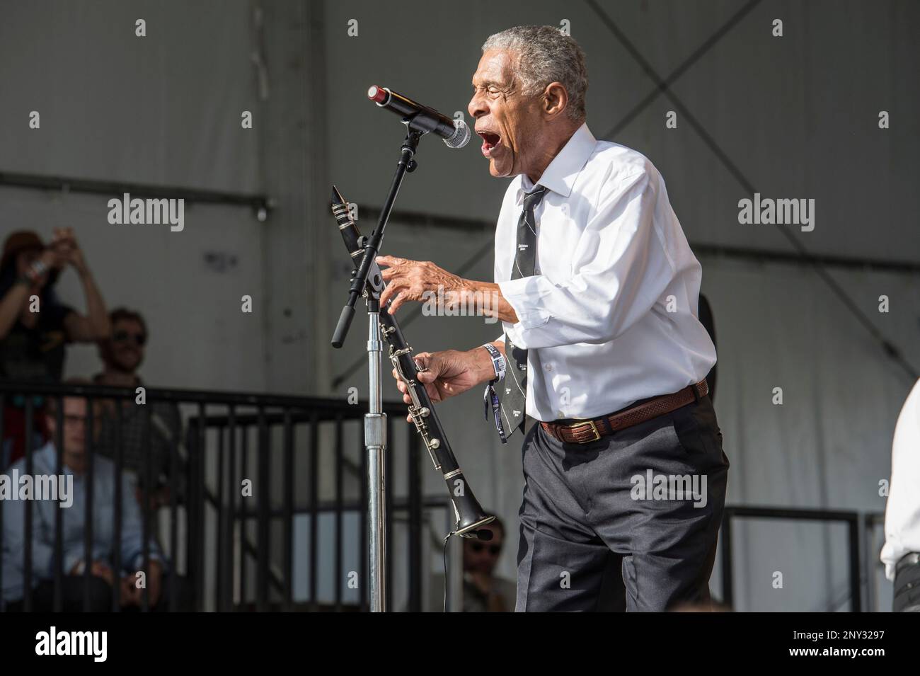 Charlie Gabriel of The Preservation Hall Jazz Band performs during the ...