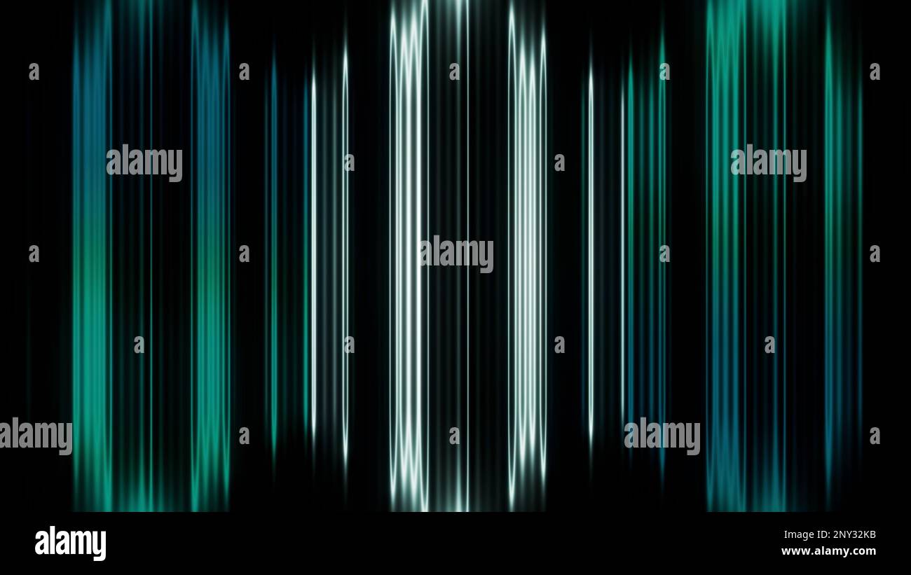 Fluctuating stripes on a black background. Motion. Vertical wide lines ...