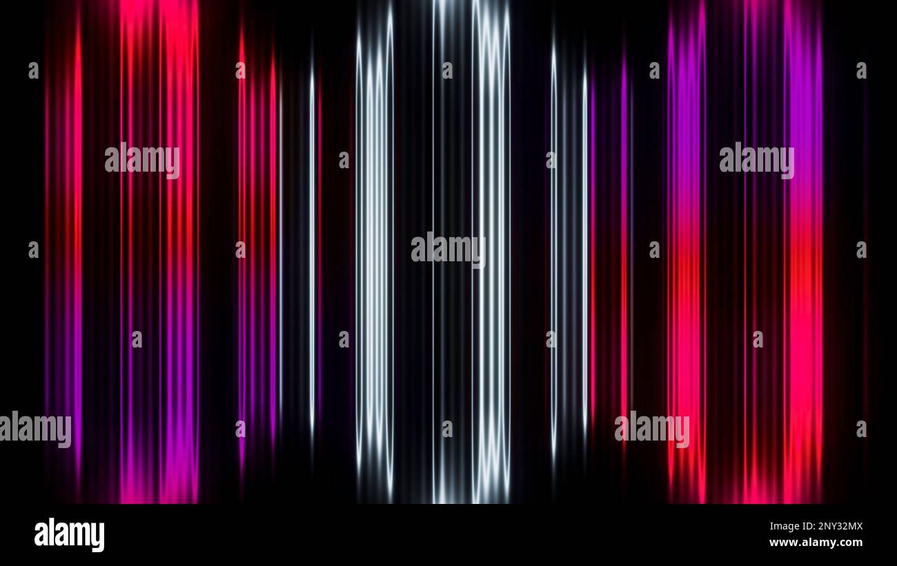 Abstract flowing vertical stripes on a black background. Motion. Radio ...