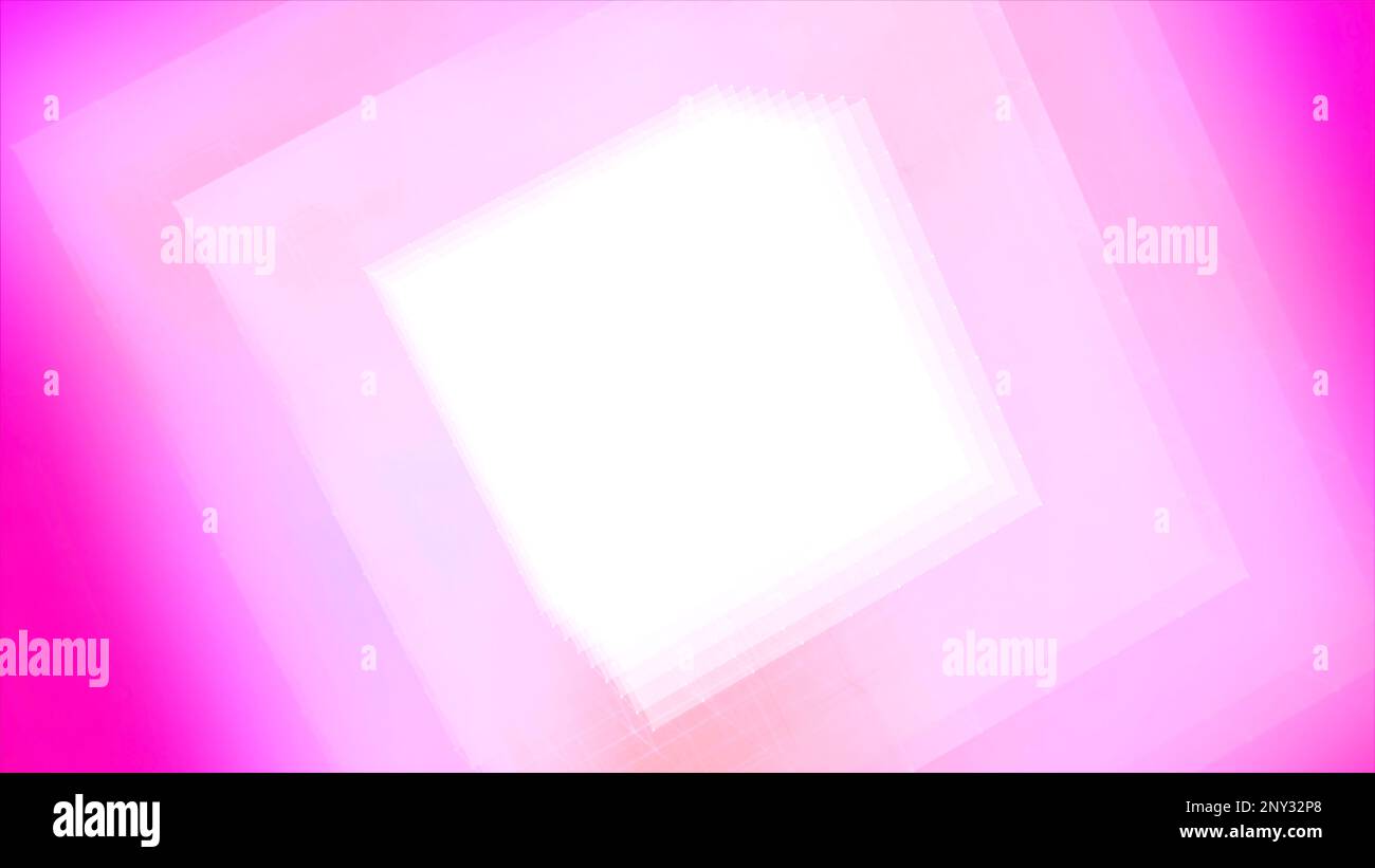 Abstract pink soft corridor of light squares. Motion. 3D lines and ...