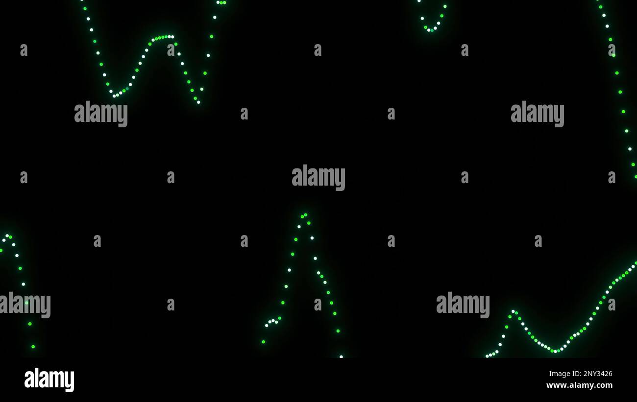 Lines with dots move to rhythm of music. Design. Rhythmic lines of dots ...