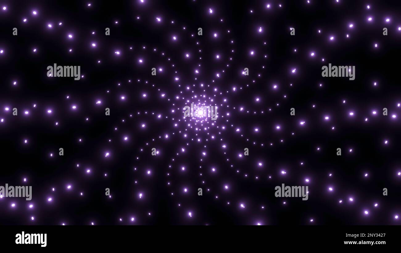 Curved stream of moving luminous dots. Design. Glowing dots move like ...