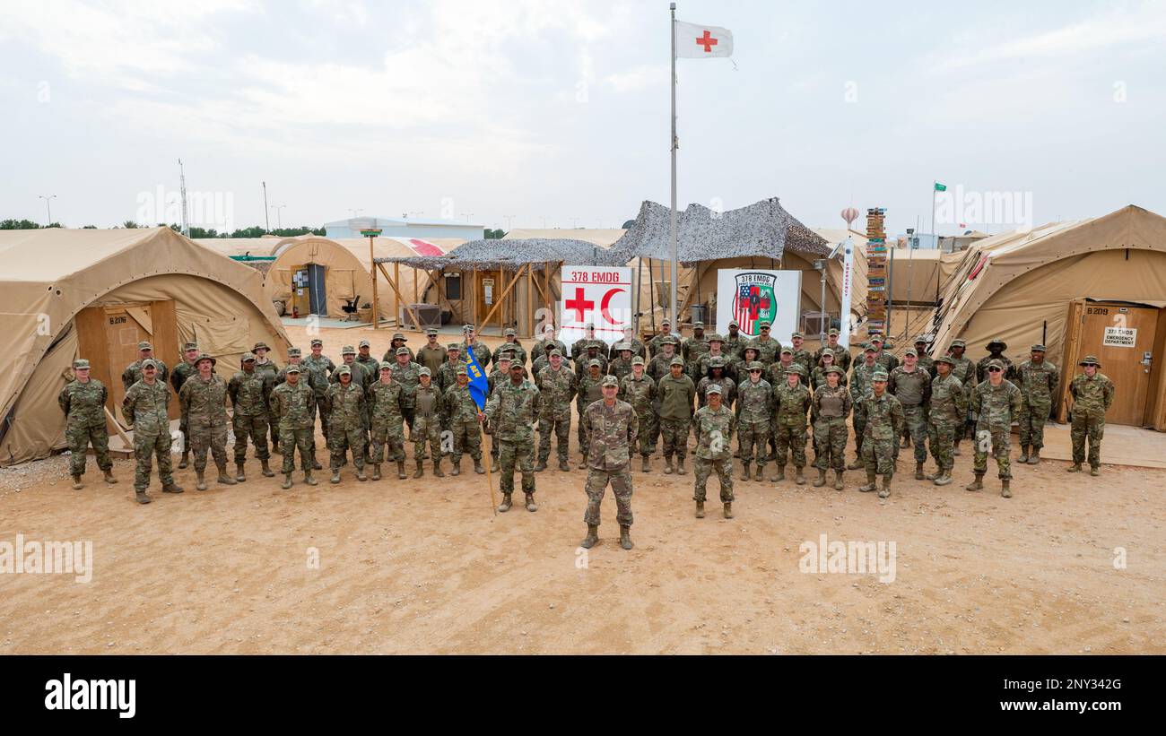 U.S. Air Force Airmen and Soldiers assigned to the 378th Expeditionary ...