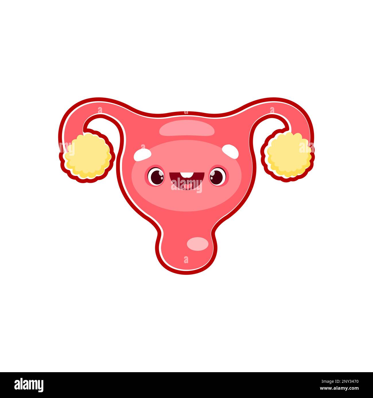 Uterus cartoon human body organ character. Isolated vector smiling ...
