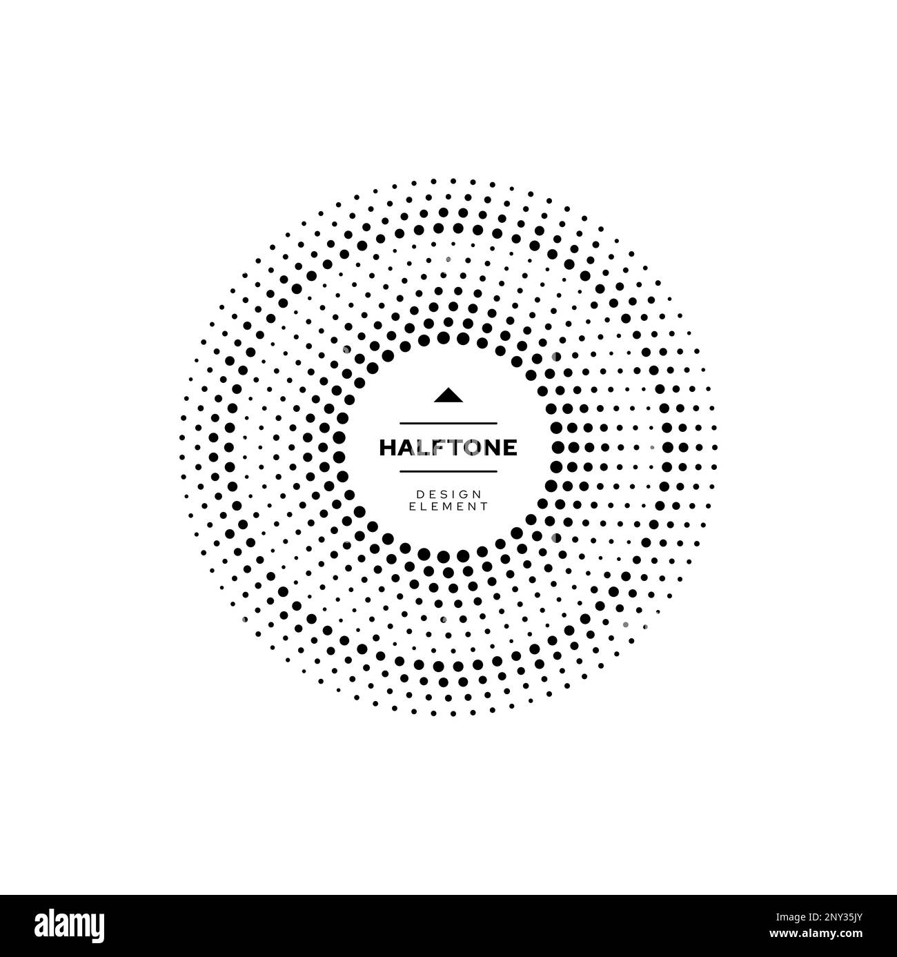 Halftone circle pattern border of vector frame with black dots, spots ...