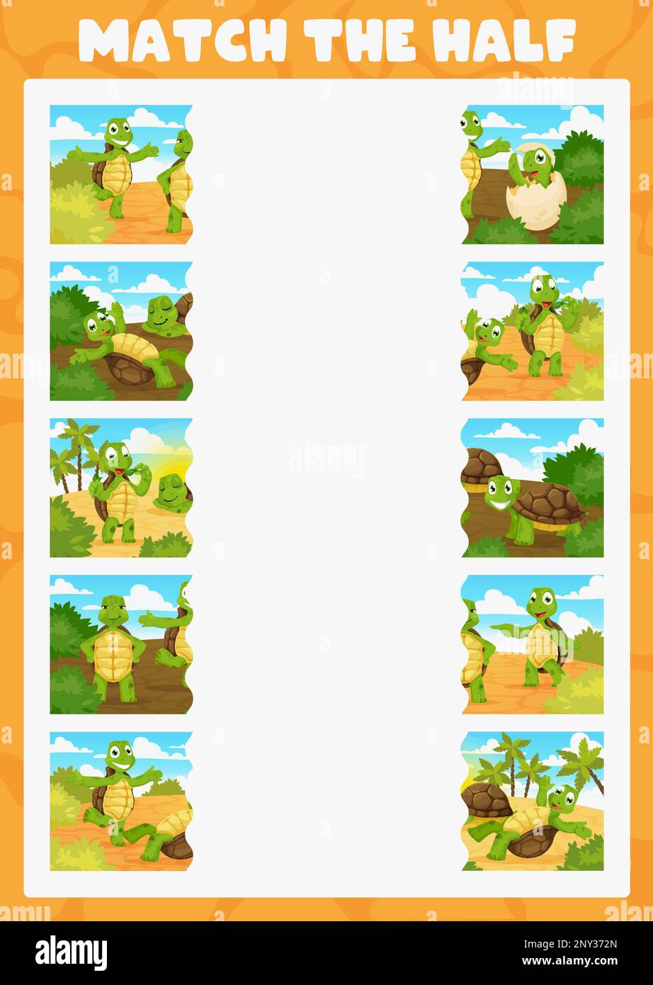 Cartoon turtle jigsaw puzzle game Stock Vector Images - Alamy