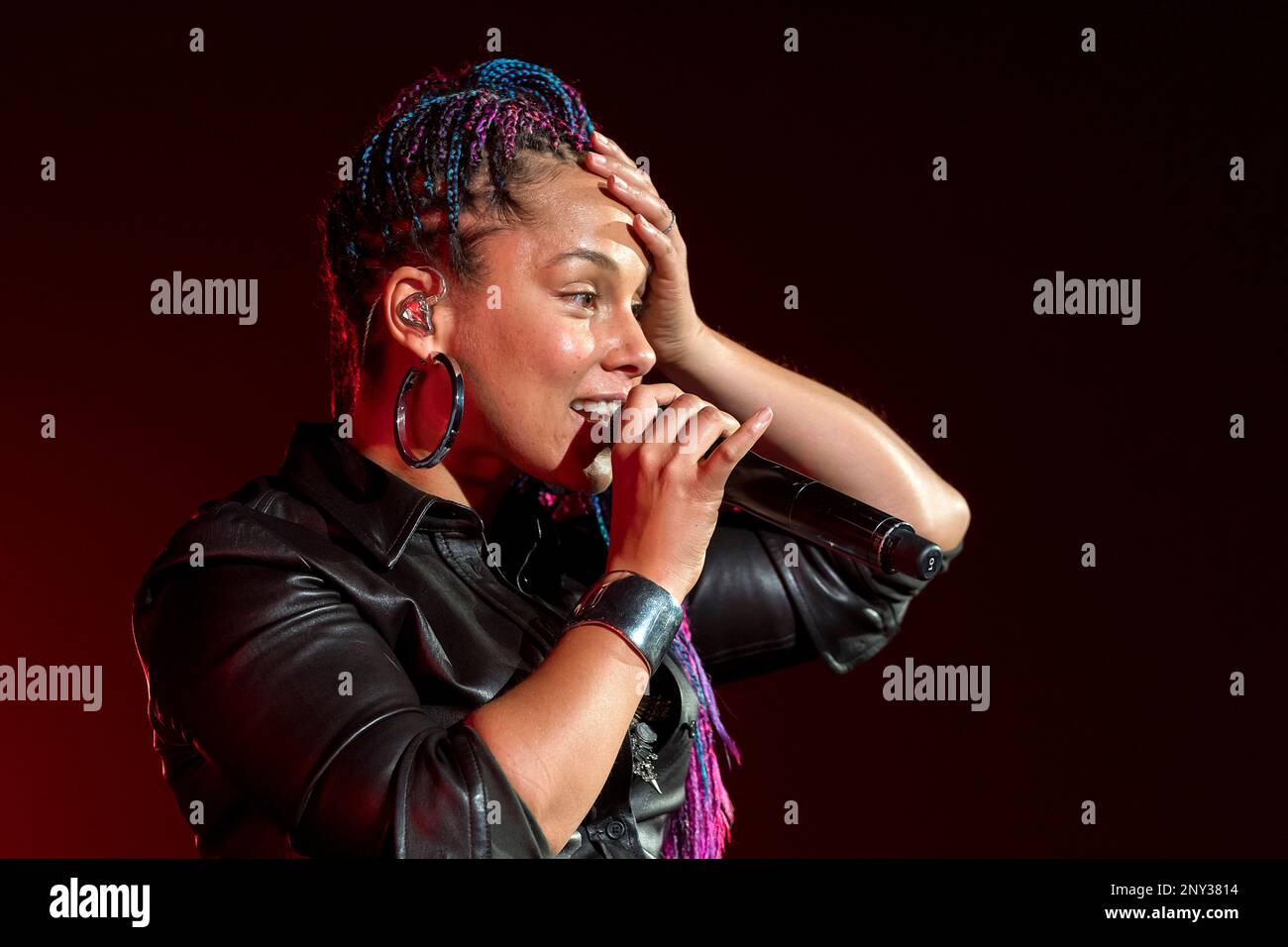 American singer-songwriter Alicia Keys performs on stage at the Baloise ...