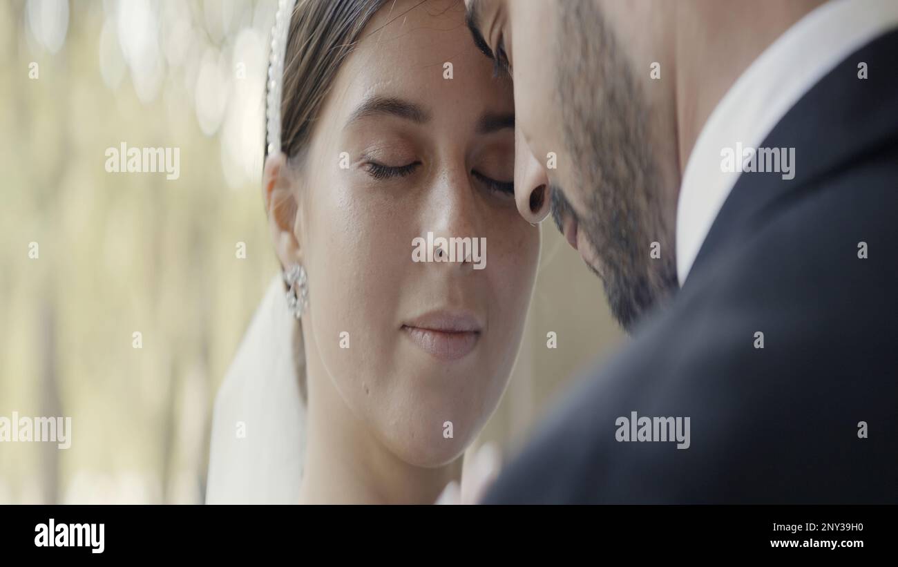 A couple enjoying each other. Action. An adult man with stubble and a ...