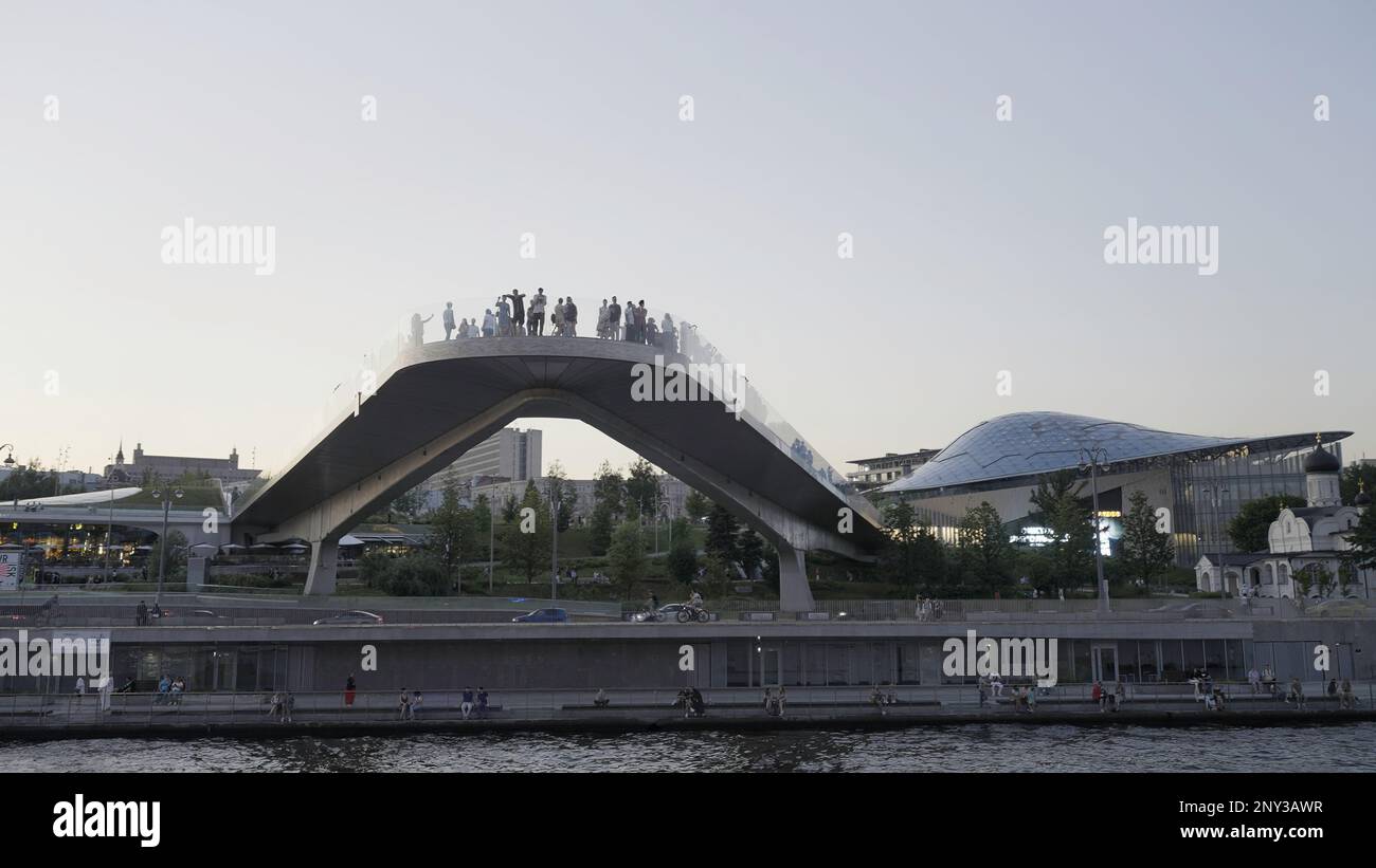 A walk along the river in the city center. Action. Tourist sites are ...